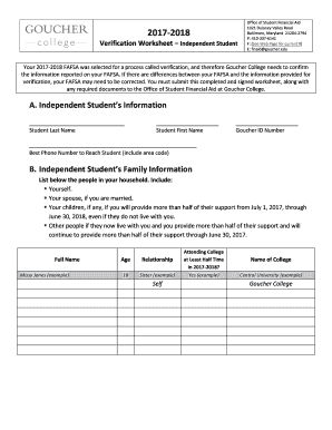 Fillable Online goucher P: 410-337-6141 - goucher Fax Email Print ...