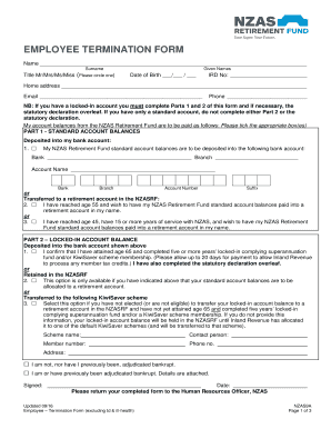 Fillable Online EMPLOYEE TERMINATION FORM - SuperFacts.com Fax Email ...