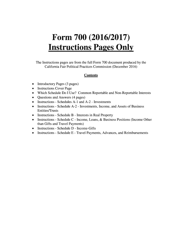 Fillable Online Form 700 (2016/2017) Fax Email Print - pdfFiller