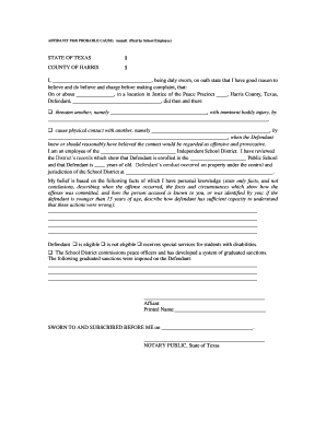 Fillable Online jp hctx AFFIDAVIT FOR PROBABLE CAUSE General Form Fax ...