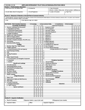 Fillable Online doi AIRPLANE INTERAGENCY PILOT EVALUATION/QUALIFICATION ...