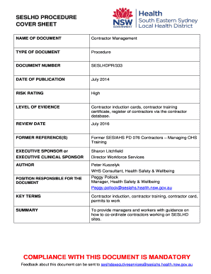Fillable Online Contractor induction cards, contractor training Fax ...