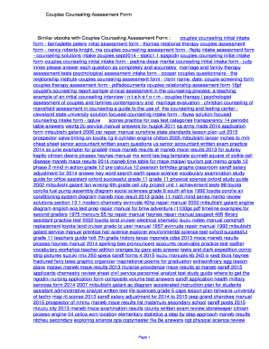 Fillable Online pwran Couples Counseling Assessment Form. Couples ...