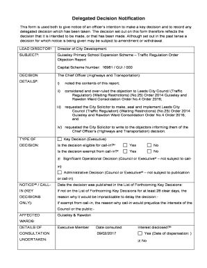 Fillable Online Delegated decision notification form - Leeds City ...