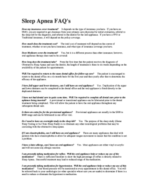 Fillable Online Sleep Apnea FAQ's Fax Email Print - pdfFiller