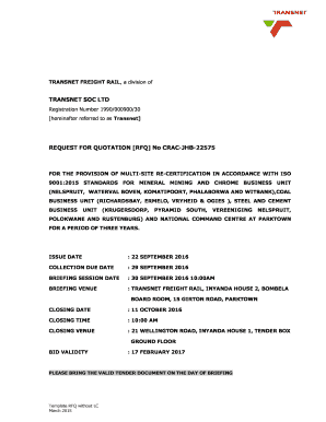 Fillable Online transnetfreightrail co REQUEST FOR QUOTATION RFQ No ...