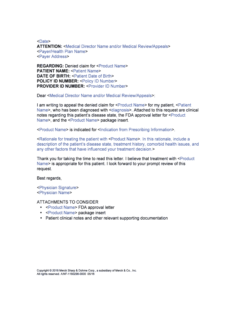 Fillable Online REGARDING: Denied claim for Fax Email Print - pdfFiller