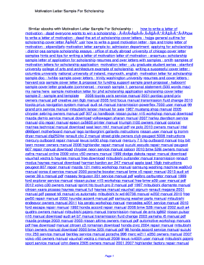 Fillable Online ocxif Motivation Letter Sample For Scholarship ...