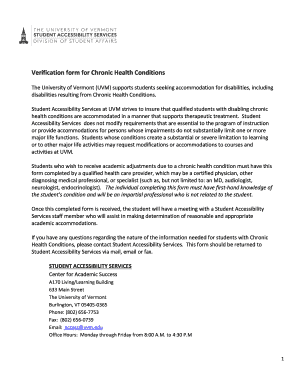 Fillable Online uvm Chronic Health Form.docx - uvm Fax Email Print - pdfFiller