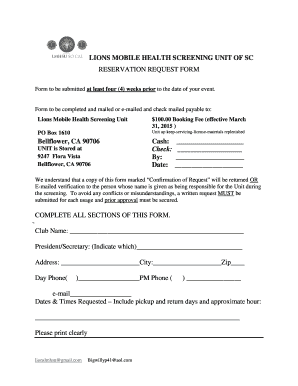 Mobile Health Screening Unit - Fill Online, Printable, Fillable, Blank ...