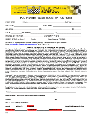 Fillable Online POC Promoter Practice REGISTRATION FORM Fax Email Print ...