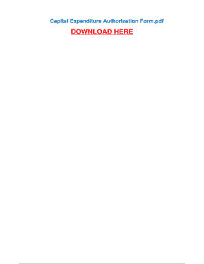 Fillable Online Capital Expenditure Authorization Form - Pdfsdocuments ...