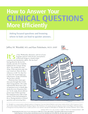 Fillable Online Clinical Questions Fax Email Print - pdfFiller