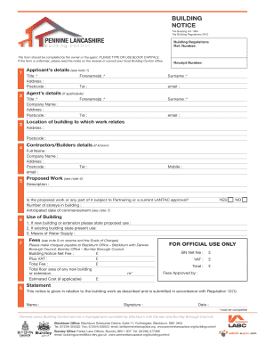 Fillable Online penninelancsplace The Building Act 1984 The Building ...