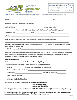 Fillable Online potomaccommunityvillage Potomac Community Village - potomaccommunityvillage Fax ...