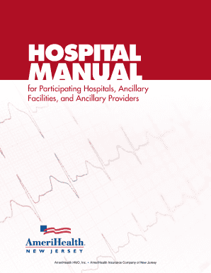 Fillable Online Hospital Manual for Participating Hospitals, Ancillary ...