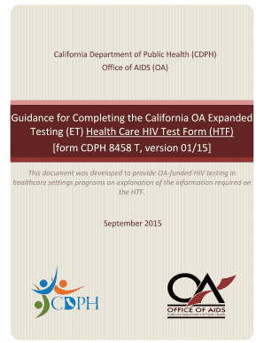 Fillable Online cdph ca Guidance for Completing the California OA ...