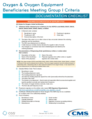 Fillable Online Oxygen Checklist Group 1. DME MAC Juristion B Fax Email ...