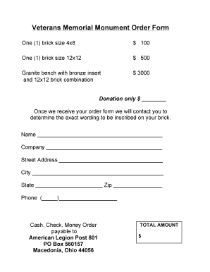 Fillable Online Veterans Memorial Monument Order Form - alpost801.com ...