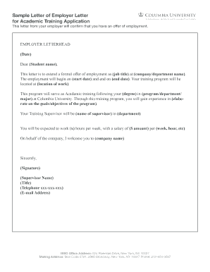 Fillable Online Sample Letter of Employer Letter Fax Email Print ...