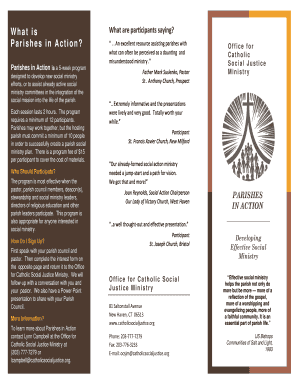 Fillable Online catholicsocialjustice What is Parishes in Action? An ...