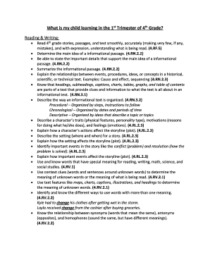 Fillable Online What is my child learning in the 1st Trimester of 4th ...