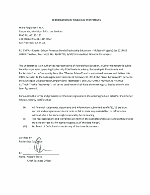 Fillable Online CERTIFICATION OF FINANCIAL STATEMENTS Fax Email Print ...