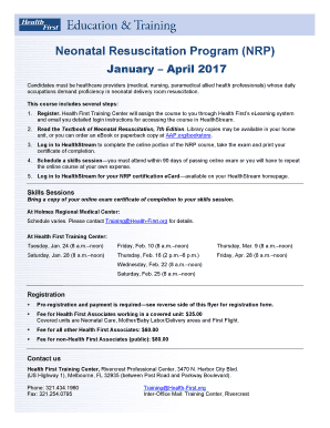 Fillable Online Neonatal Resuscitation Program (NRP) Fax Email Print ...