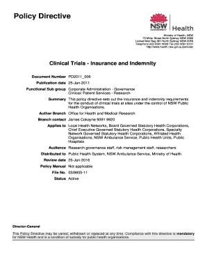 Fillable Online Clinical Trials - Insurance and Indemnity Fax Email ...