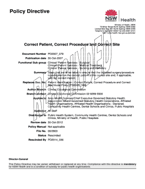 Fillable Online Correct Patient, Correct Procedure and Correct Site Fax ...