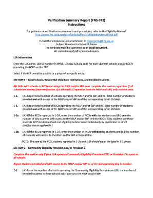Fillable Online k12 wa Verification Summary Report (FNS-742 ...