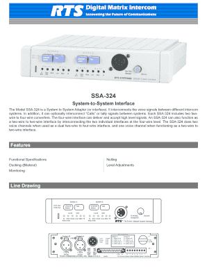 Fillable Online RTS Digital Matrix SSA-324 Technical Data Sheet. The ...
