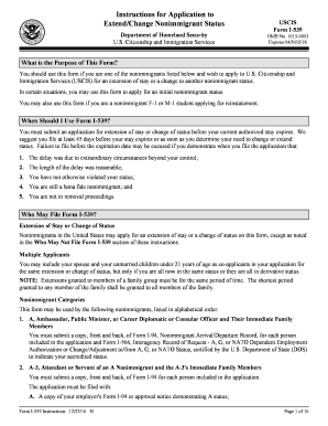 Fillable Online uscis Form I-539 Instructions. Instructions for ...