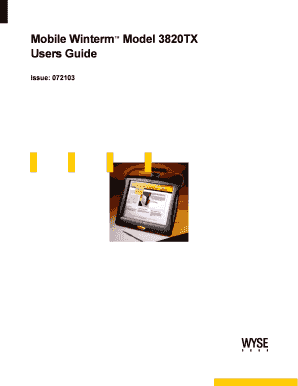 Fillable Online Mobile Winterm Model 3820TX Users Guide. 883770-01 Rev. A Fax Email Print ...