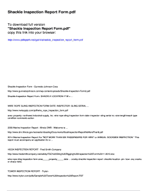 Shackle Inspection - Fill Online, Printable, Fillable, Blank | pdfFiller