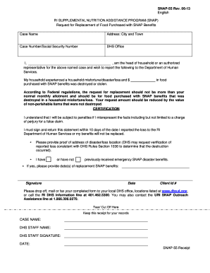 Fillable Online eohhs ri SNAP-55 Request for Replacement of Food ...