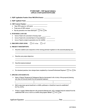 Fillable Online nrcs usda FY2010 EQIP CRP Special Initiative - nrcs ...