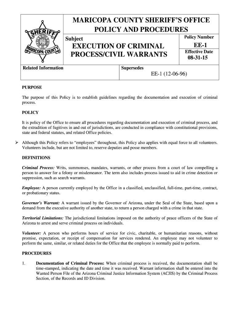 Fillable Online EXECUTION OF CRIMINAL Fax Email Print - pdfFiller