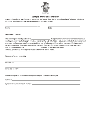 Fillable Online Sample photo consent form - evms.edu Fax Email Print ...