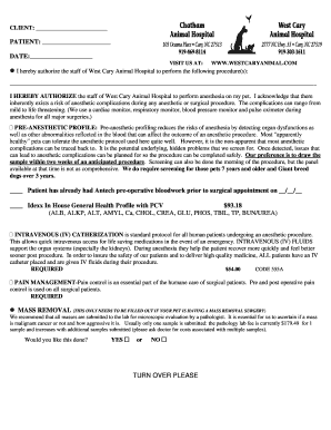 Fillable Online Surgery/Anesthesia Consent Form Fax Email Print - pdfFiller
