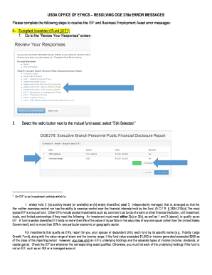 Fillable Online USDA OFFICE OF ETHICS RESOLVING OGE 278e ERROR MESSAGES ...