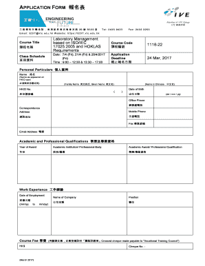 Fillable Online APPLICATION FORM ??? - IVE Engineering - VTC Fax Email ...