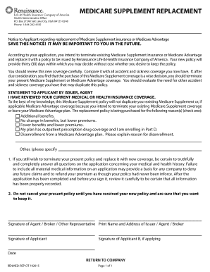 Fillable Online MEDICARE SUPPLEMENT REPLACEMENT Fax Email Print - pdfFiller