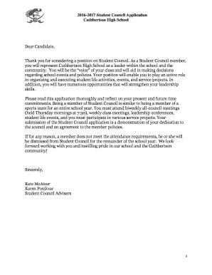 Fillable Online 2016-2017 Student Council Application Fax Email Print ...
