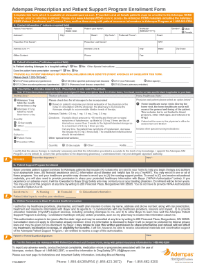 Fillable Online Adempas Prescription and Patient Support Program ...