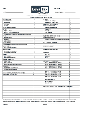Fillable Online REALTOR EXP WORKSHEET.xlsx Fax Email Print - pdfFiller