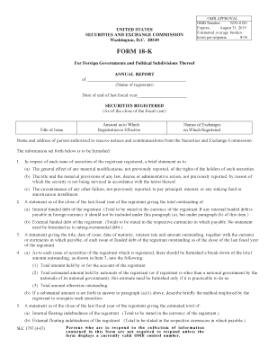 Fillable Online sec Form 18-K - SEC.gov Fax Email Print - pdfFiller