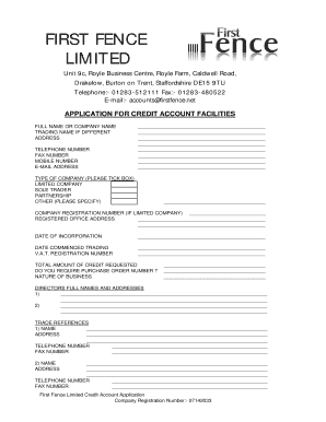 Fillable Online firstfence co FIRST FENCE LIMITED - firstfence co Fax ...