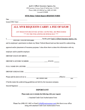Fillable Online MVR Pull Form-pdf Fax Email Print - pdfFiller