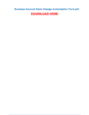 Fillable Online Business Account Name Change Authorization Form Fax ...